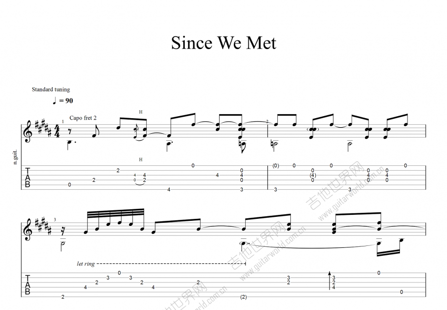 Since We Met吉他谱_Tommy Emmanuel_D调指弹 - 吉他世界