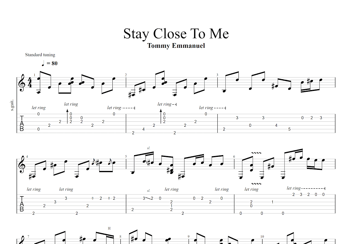 Stay Close To Me Tommy Emmanuel C 