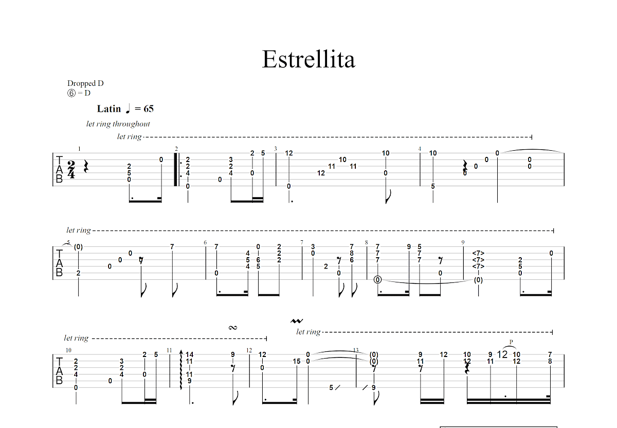 Estrellita吉他谱_Manuel María Ponce_D调古典 - 吉他世界